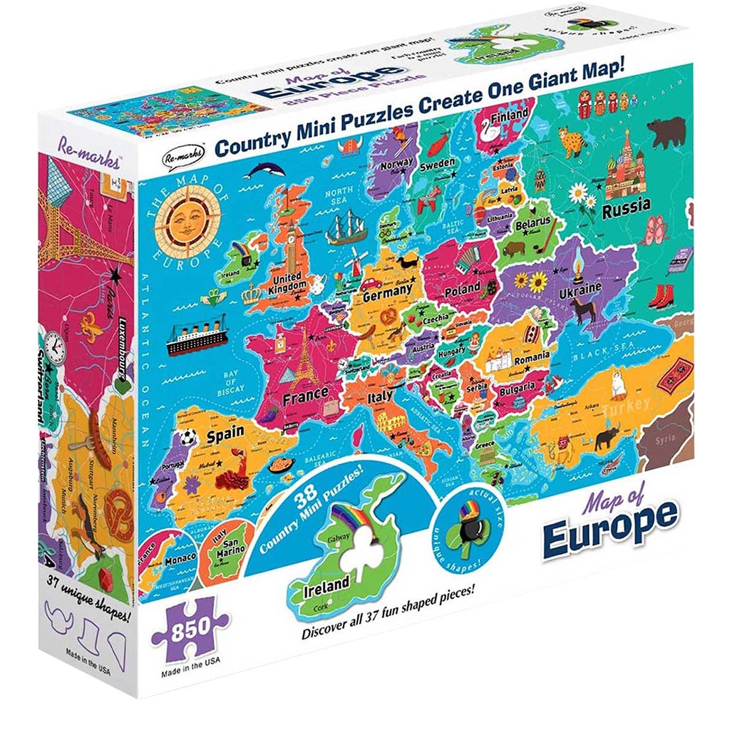 Educational Map Puzzle: 850-Piece Europe Jigsaw Puzzle - Made in the ...
